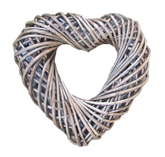 Large Grey Wicker Heart | Wicker Decorations | Northern Willow