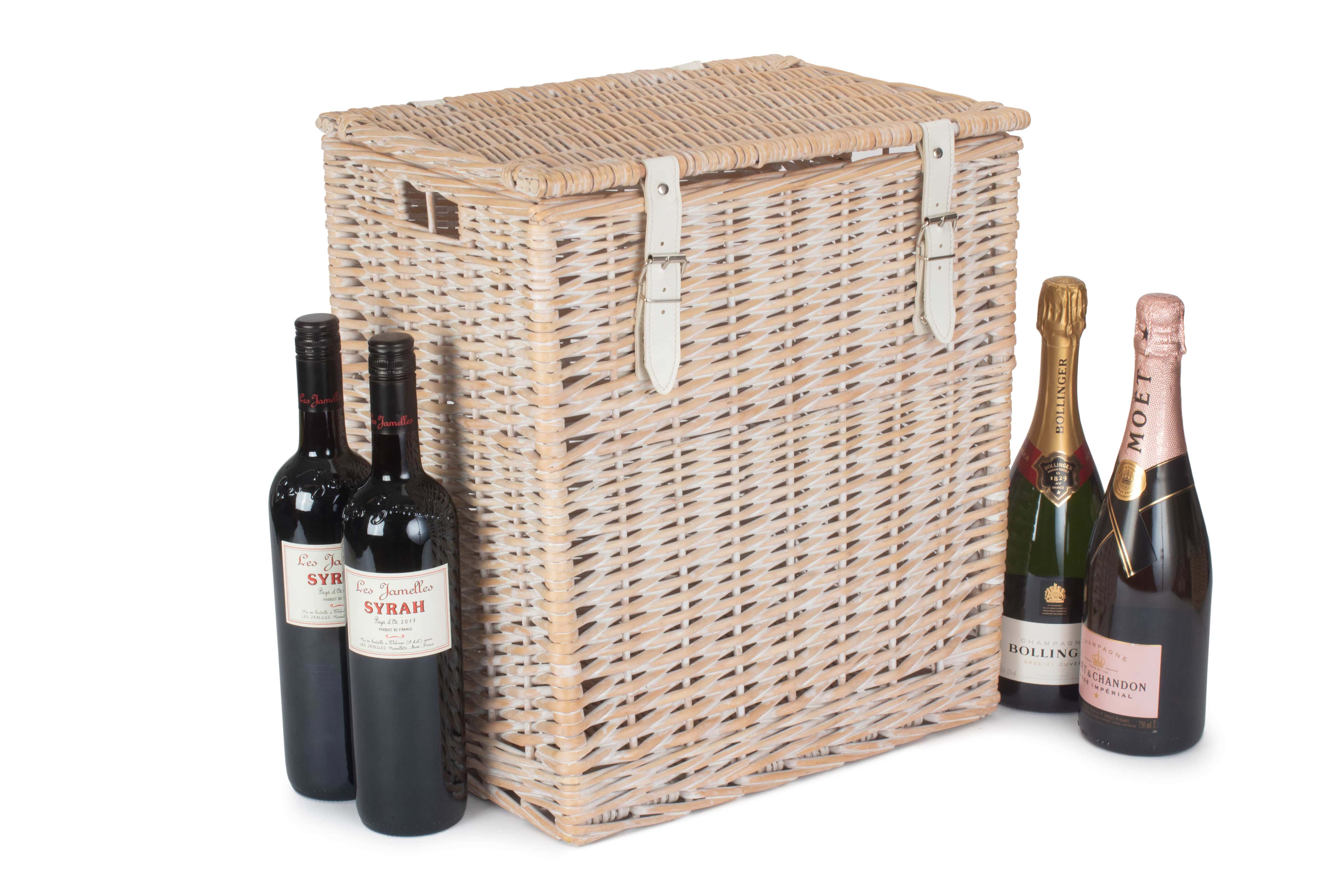 White Wash Vintner Storage Hamper
