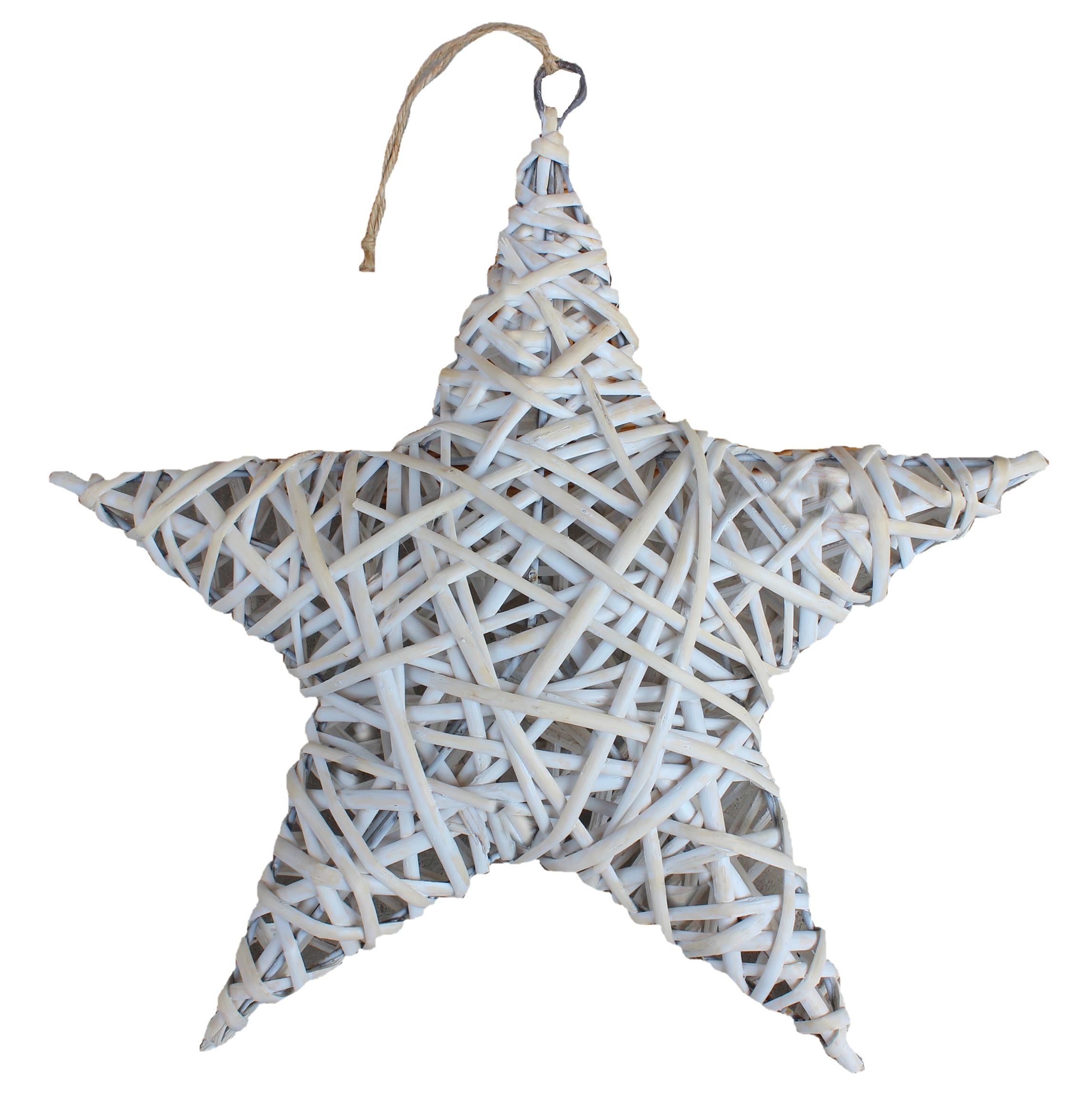 White Wash Wicker Star | Wicker Decorations| Northern Willow